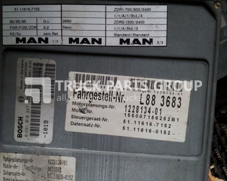 MAN ECU EDC, engine control unit 4 series , L2000, 51116167173, 5111 ...