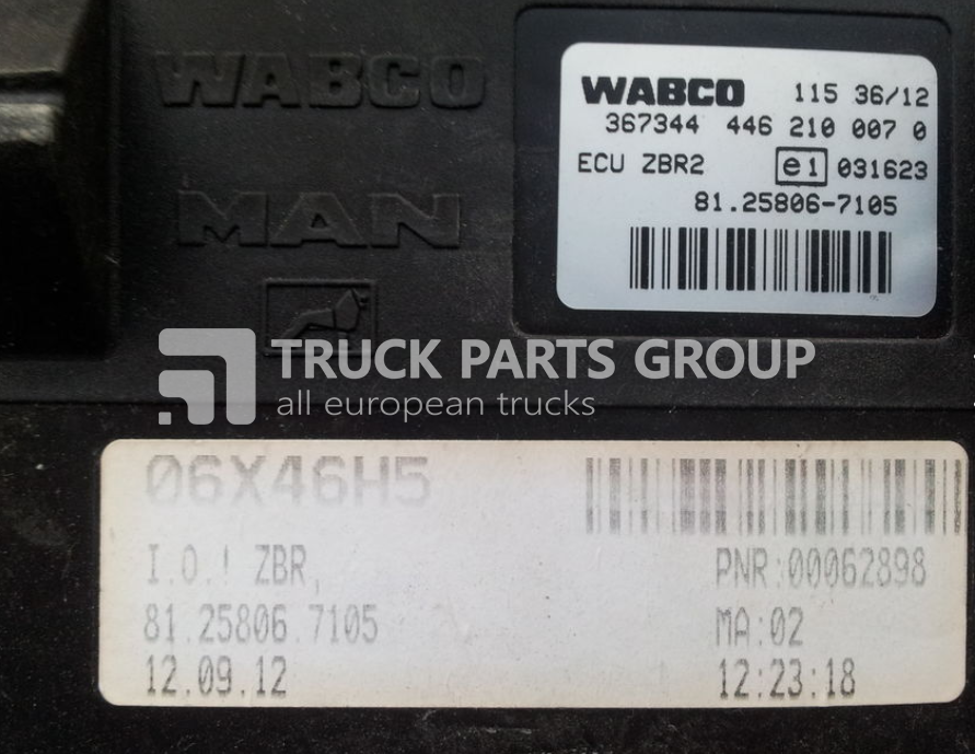MAN TGA, TGX, ECU central on-board computer ZBR, ZBR2, 81258067072, control unit for MAN TGX ...